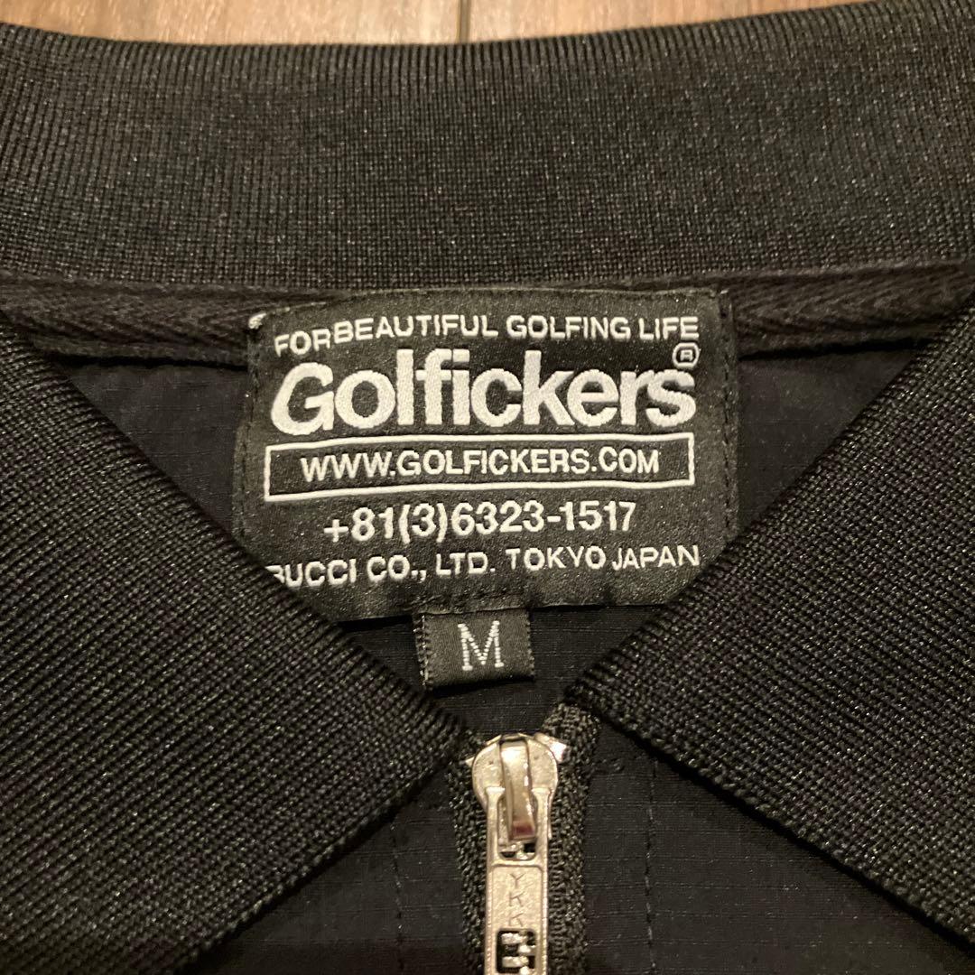 Golfickers Half Zip Stretch Shirts 黒 M