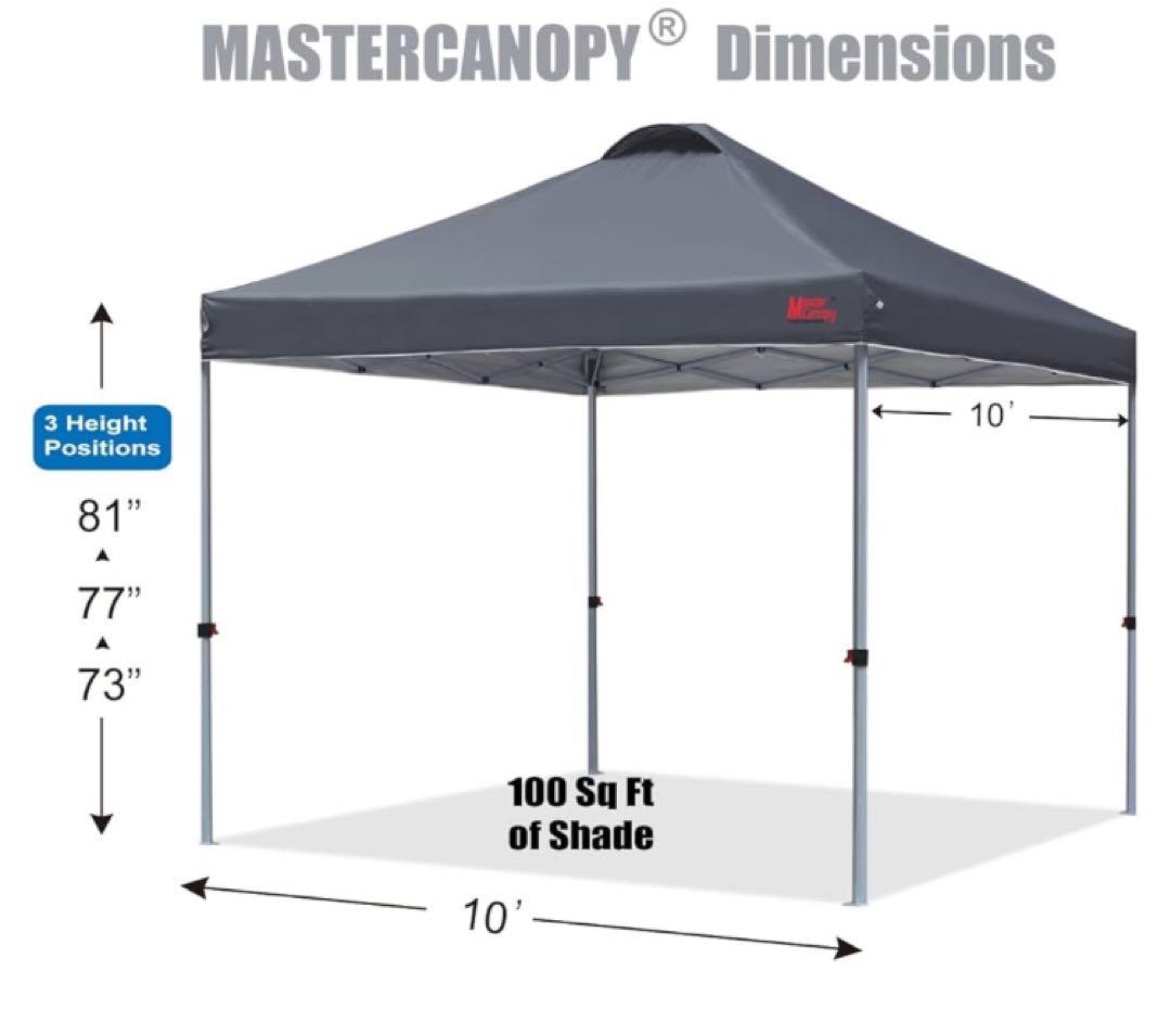 マスターキャノピー ワンタッチタープテント 3M 三段階調節 スチールフレーム