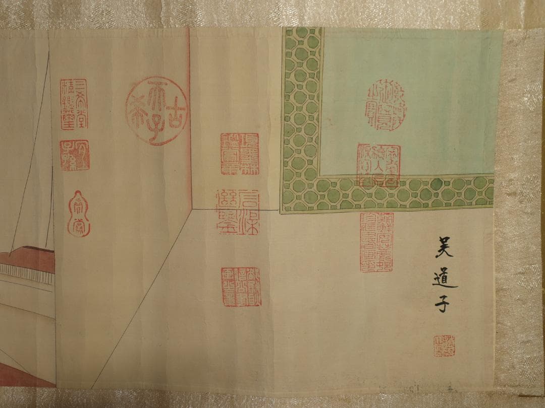 骨董市仕入れ品　中国唐時代の掛軸　激安骨董品　肉筆保証 BD418A8-2