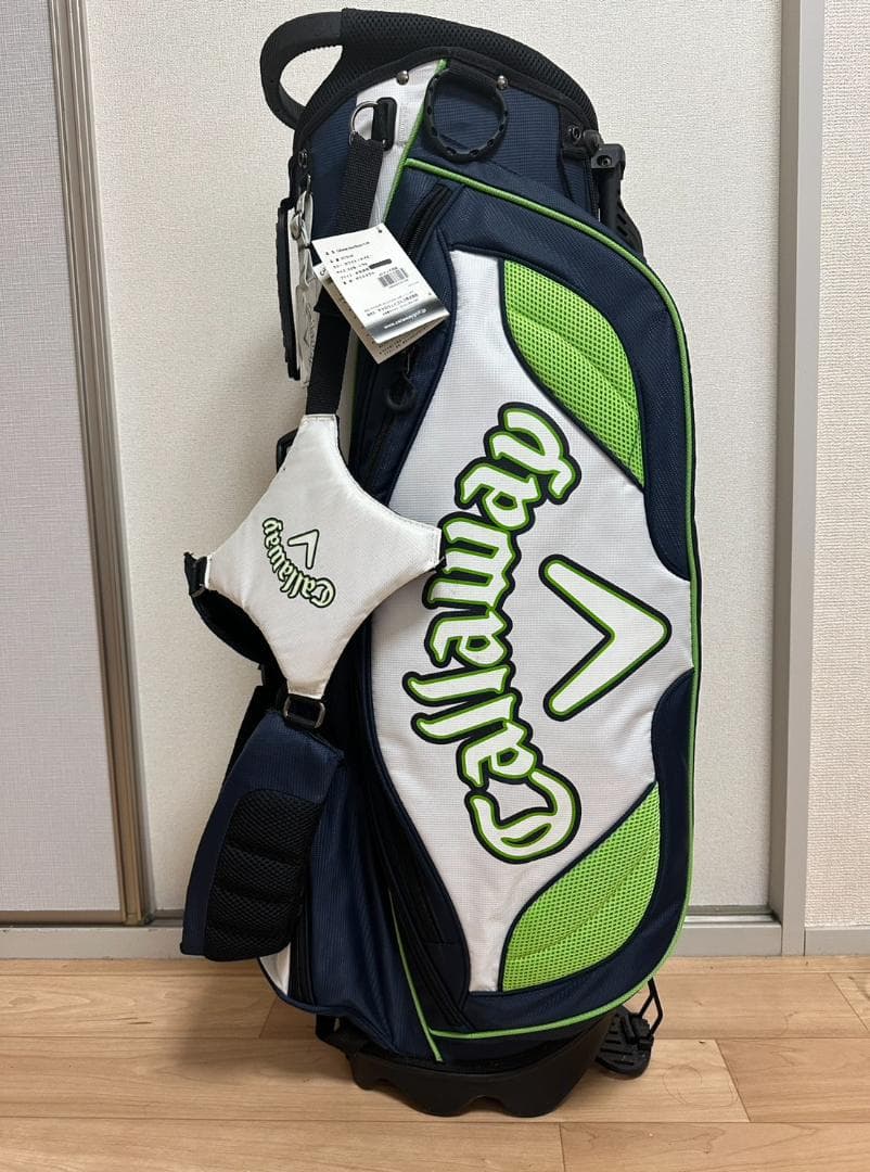 【未使用品・美品】Callaway キャディバッグ ネイビー/ホワイト/グリーン
