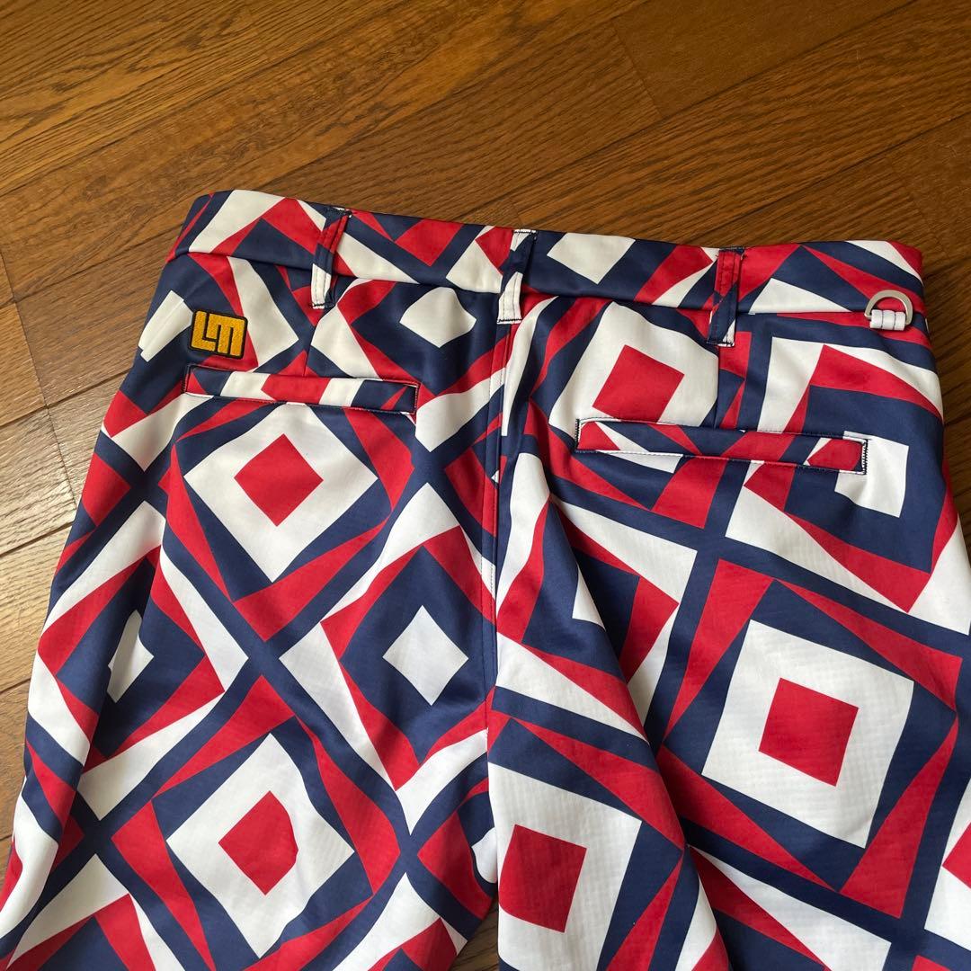 新品　LOUDMOUTH ボンディングパンツ　L 幾何学模様 ゴルフウェア