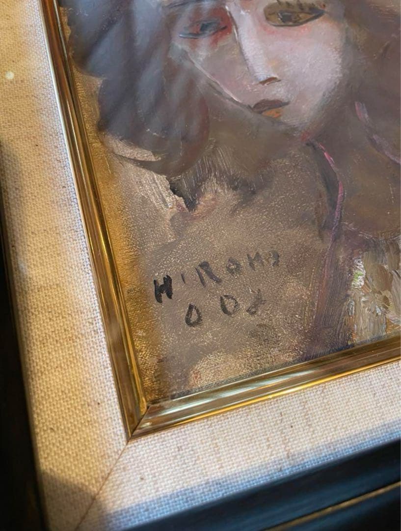 油彩画 赤い帽子 絵画　織田廣喜　少女　織田ひろき　美術品　アート　おだひろき