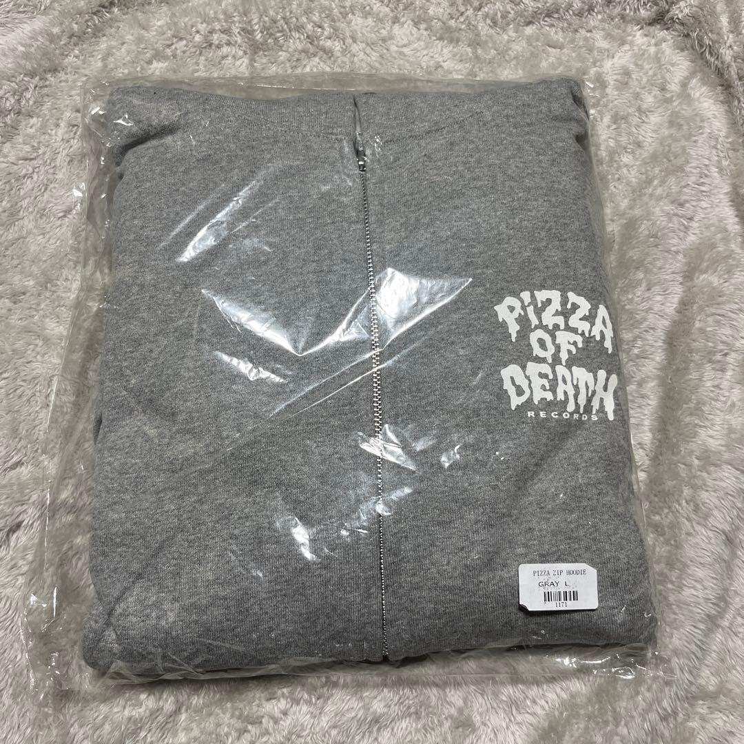 新品 PIZZA OF DEATH ZIP HOODIE グレーLサイズ