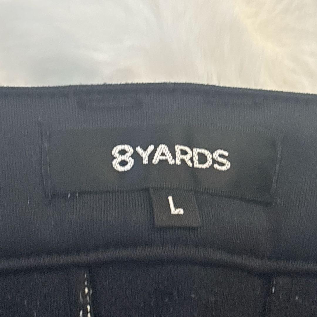 【美品】 ハチヤーズ 8YARDS スカート ゴルフウェア 黒×白 L 裏起毛