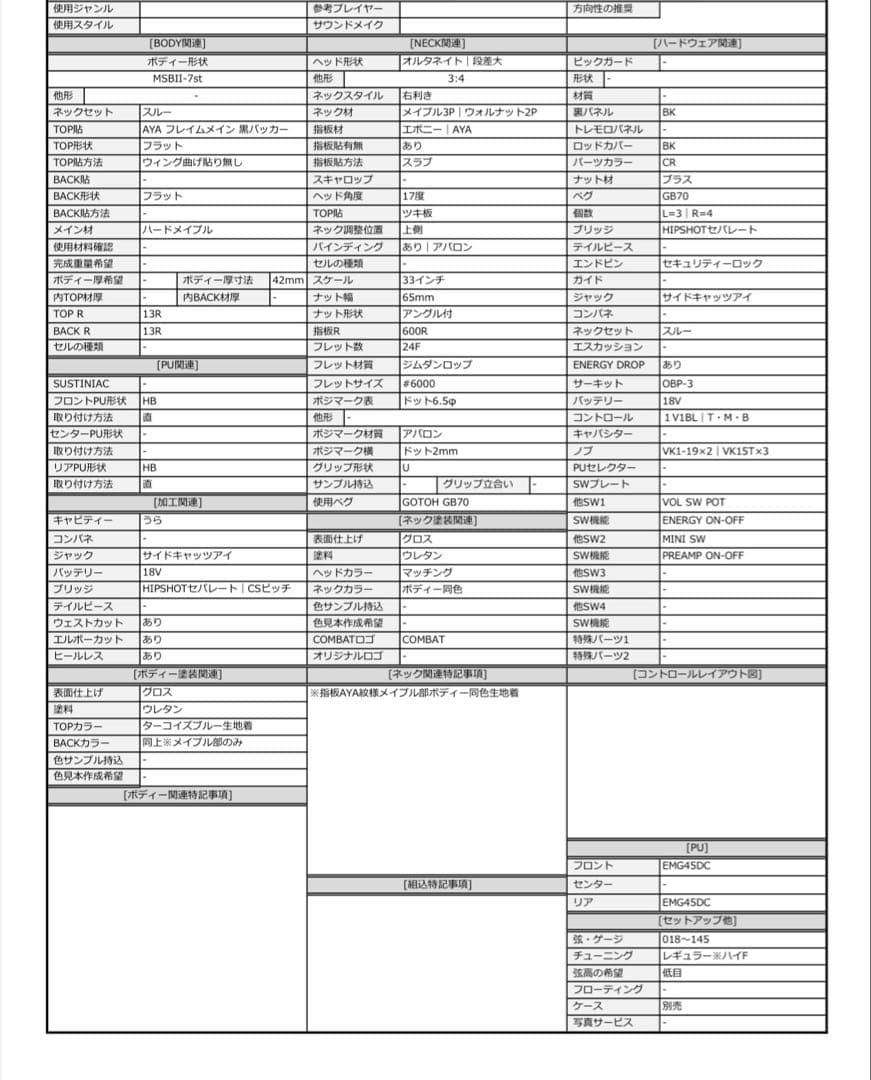 COMBAT GUITARS MSBII-7st 7弦ベース