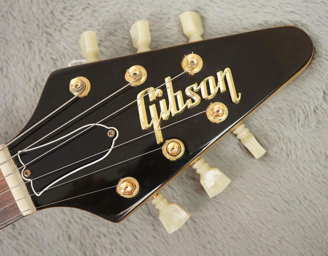 Gibson レイズドロゴ 1958 Korina Flying V ゴールド