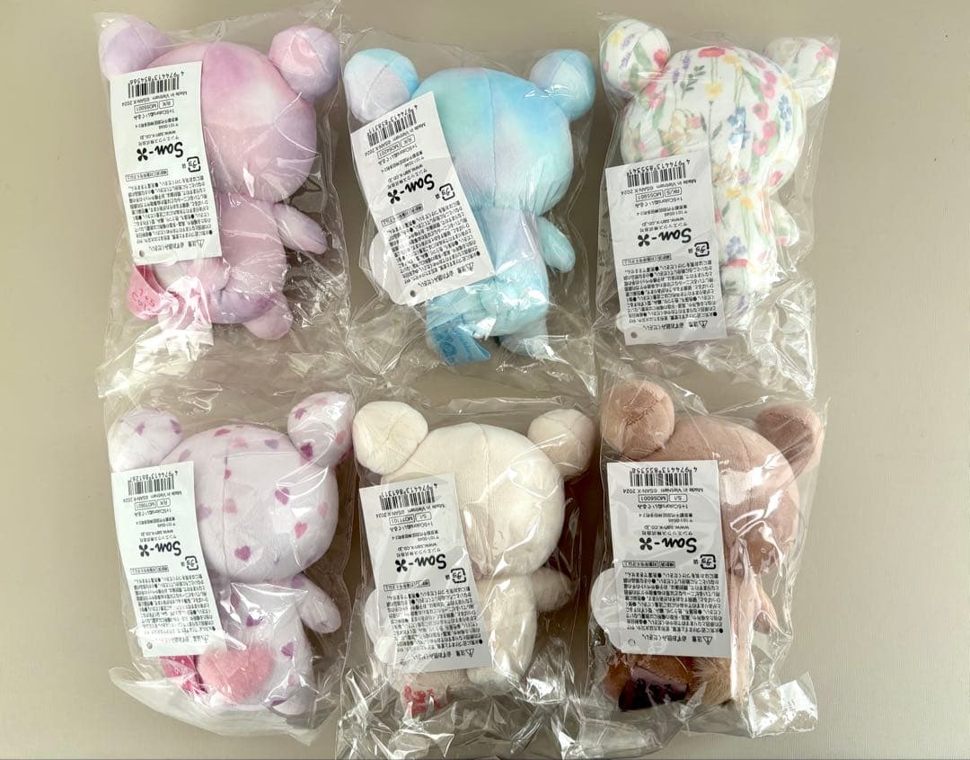 リラックマ 雨のち晴れのリラックマ なないろてのりぬいぐるみ　コンプリート