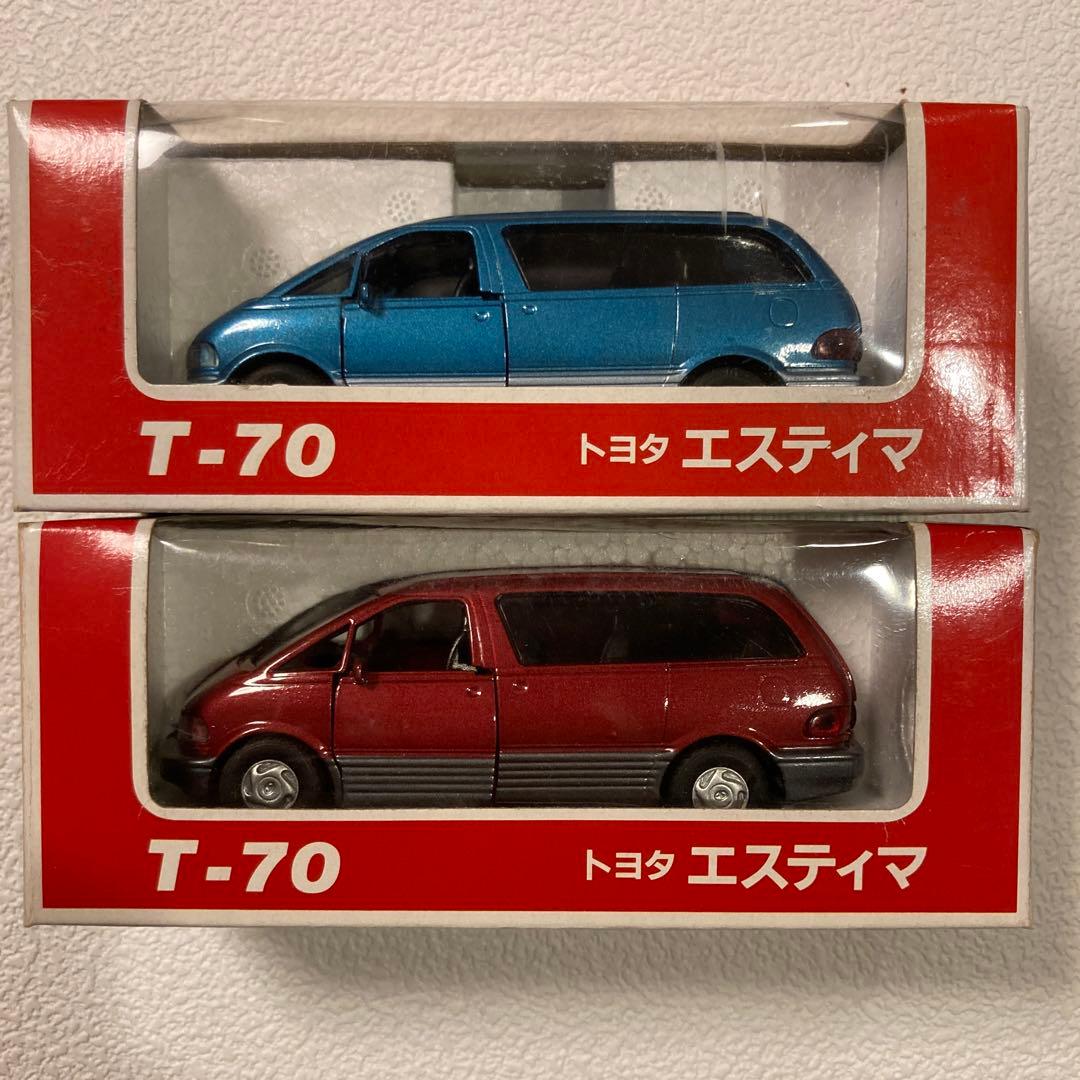 ヨネザワ　ダイヤペットミニカー　エスティマ　ブルー&レッド2台セット