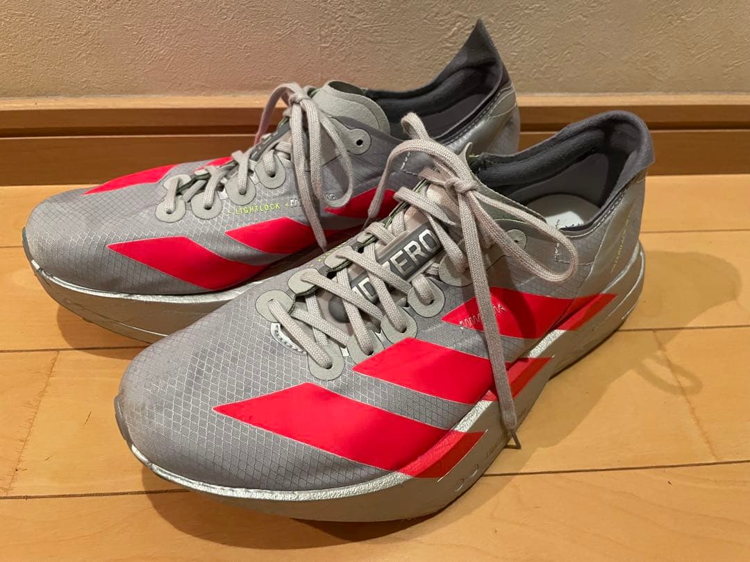 adidas ADIZERO ADIOS PRO4 M グレー/レッド24.0