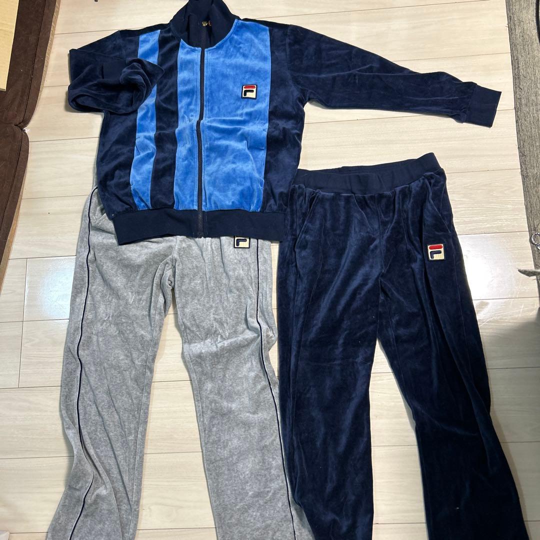 フィラ　FILA　メンズ　ベロア　ジャージ　上下　Mサイズ　テニス