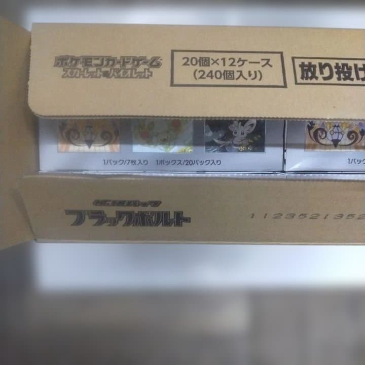 空箱ポケモンカード12箱ブラックボルト+空カートン1箱