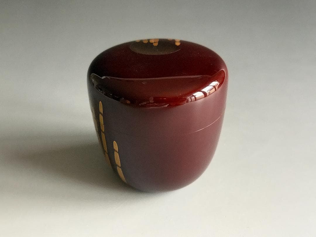 薄茶器　伯峰作　溜木賊蒔絵　大棗　茶道具