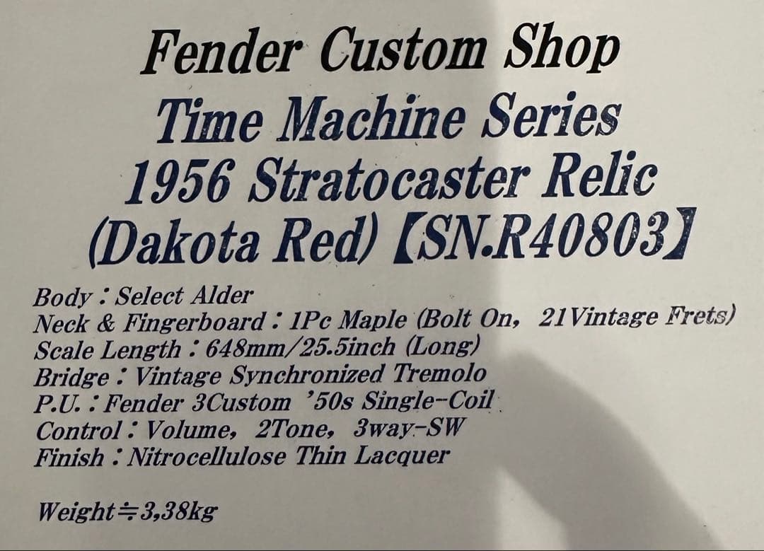 fender custom shop 1956 ストラトキャスター
