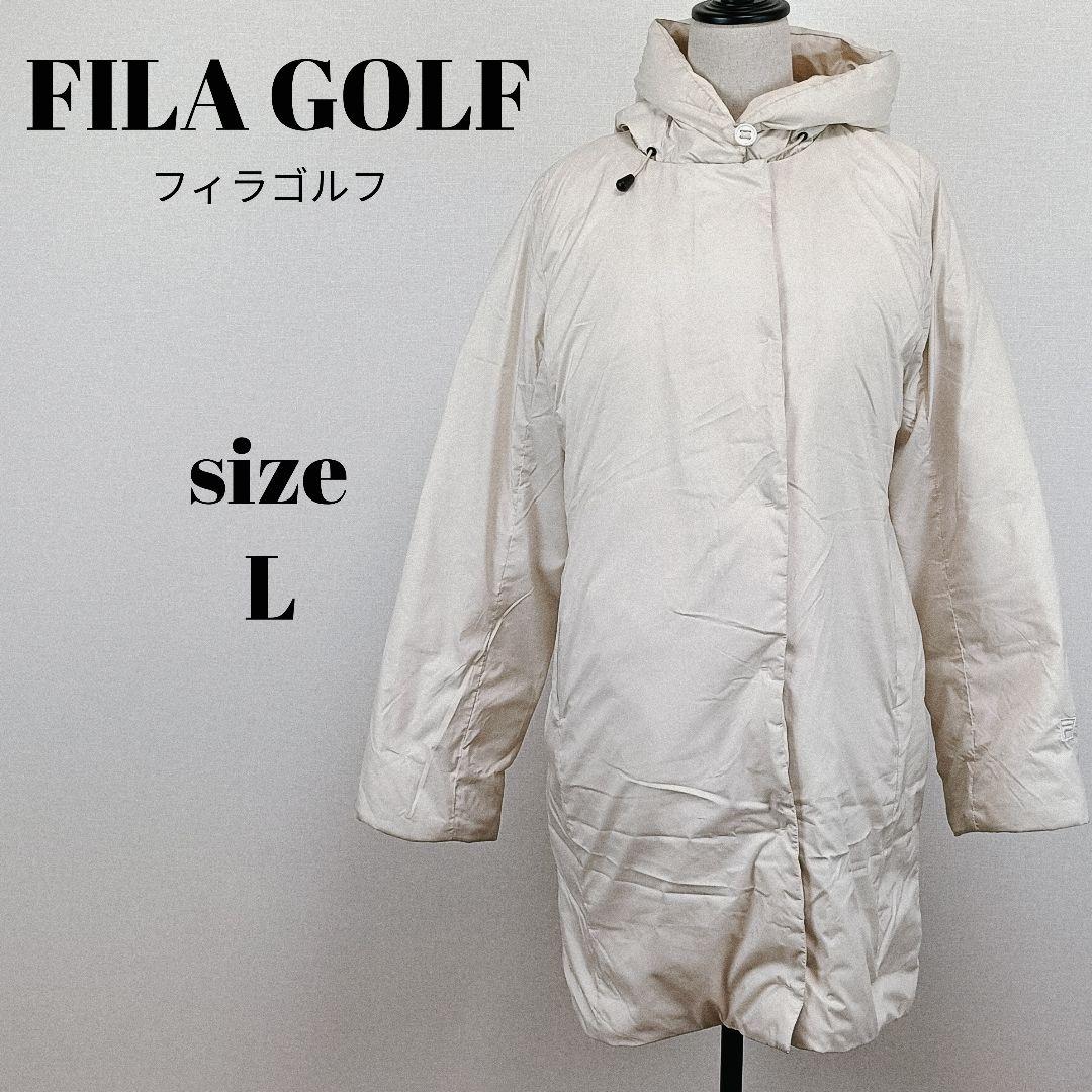 【a1976】FILA フィラ ゴルフ ダウン ジャケット L フード付き