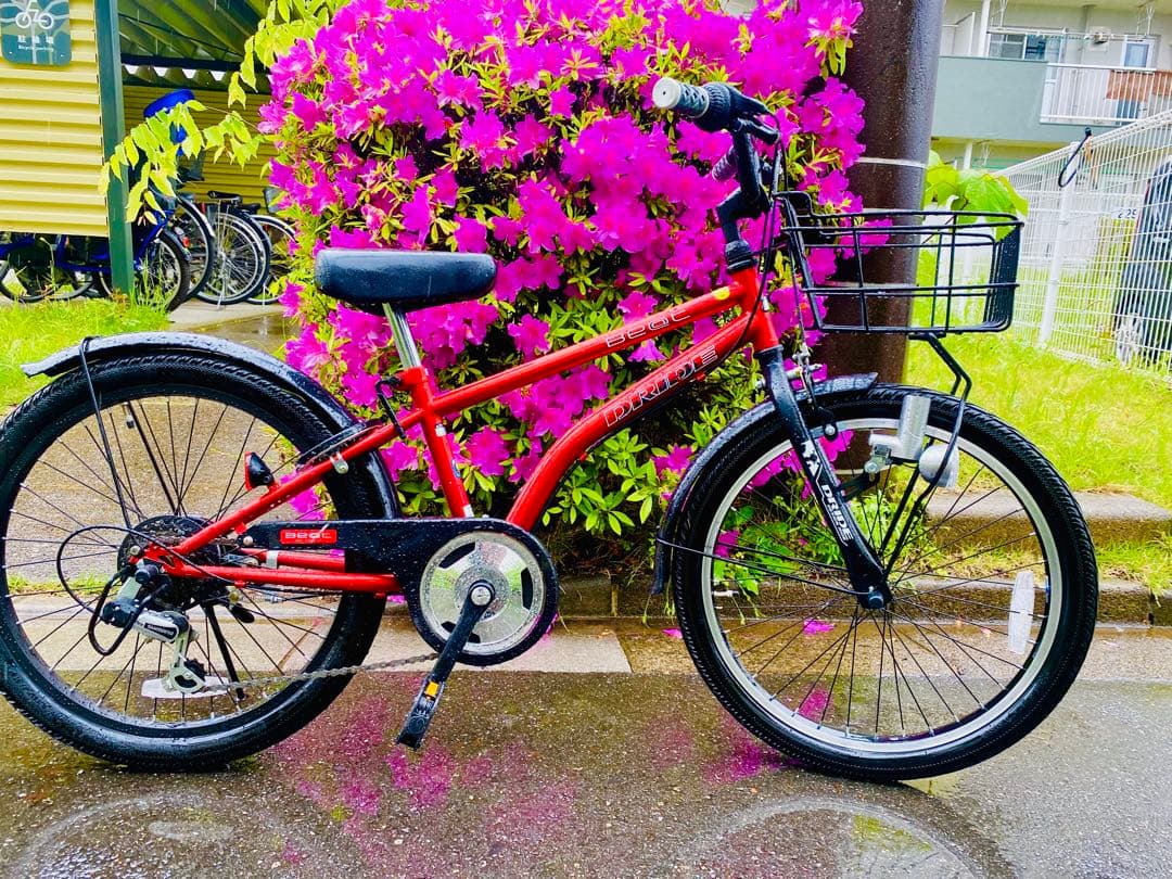 子供用自転車 オレンジ色 22インチ(125cm) バスケット付き