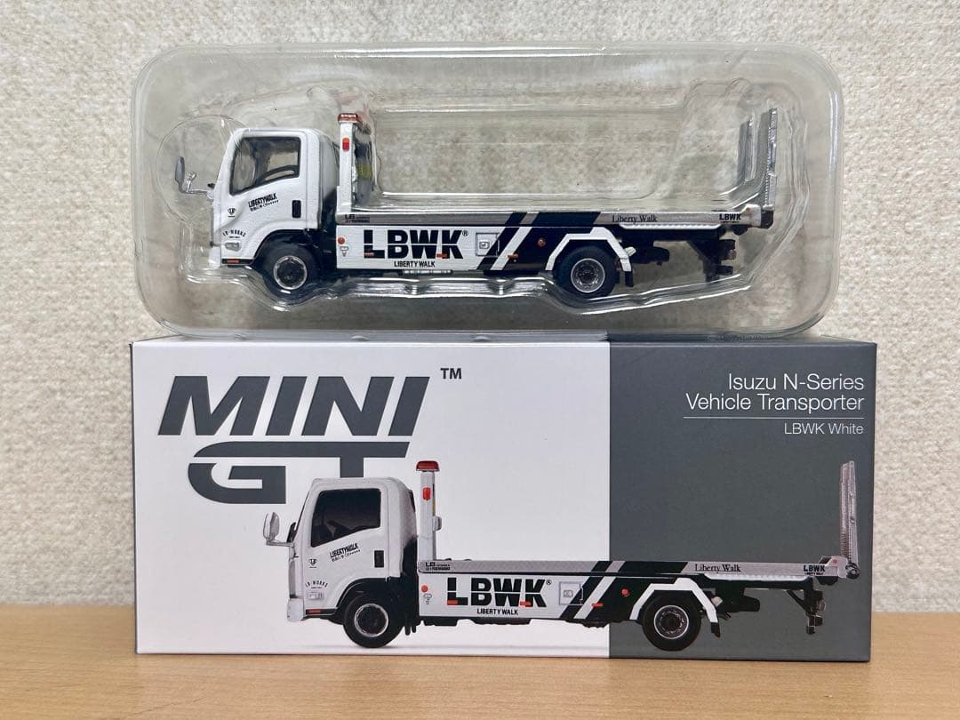 mini GT Isuzuトランスポーター LBWK 積載車 ホワイト