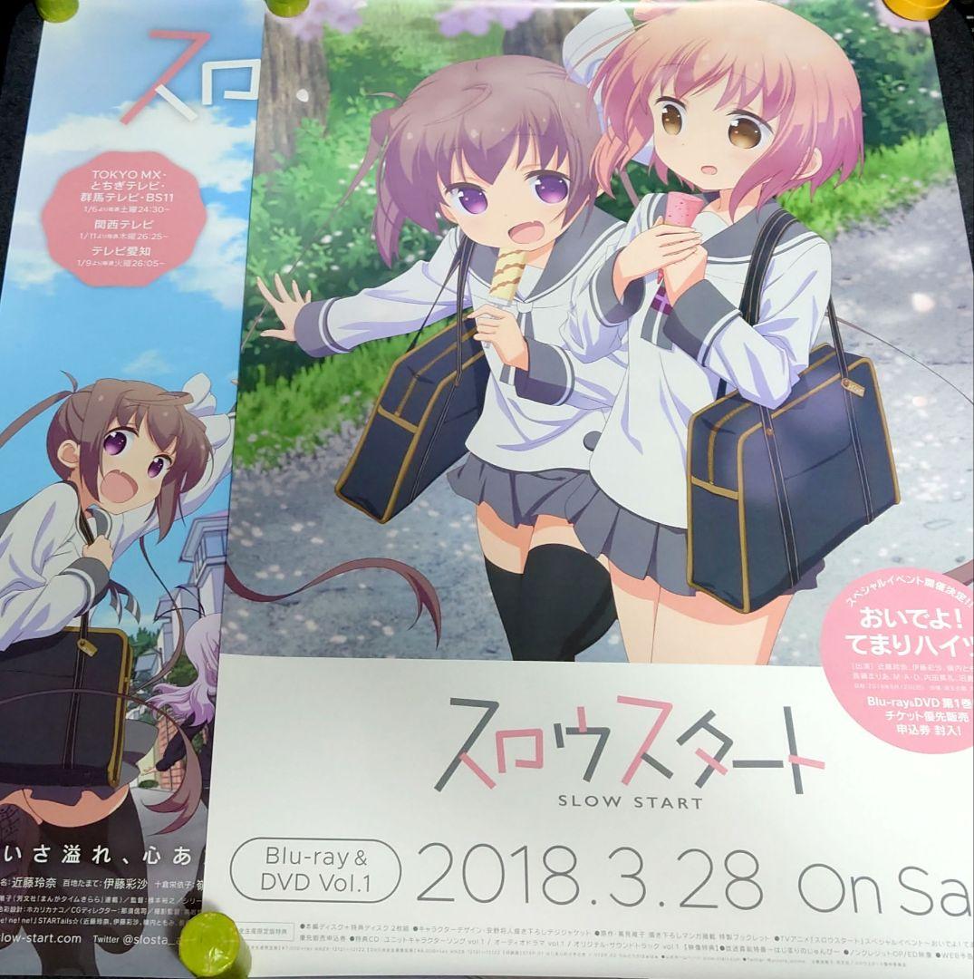 【非売品】アニメ「スロウスタート」告知 ポスター 放送開始 第1巻 2種類セット
