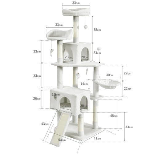 AIFY省スペース キャットタワー スリム 安定強化構造 大型猫用 多頭飼い p