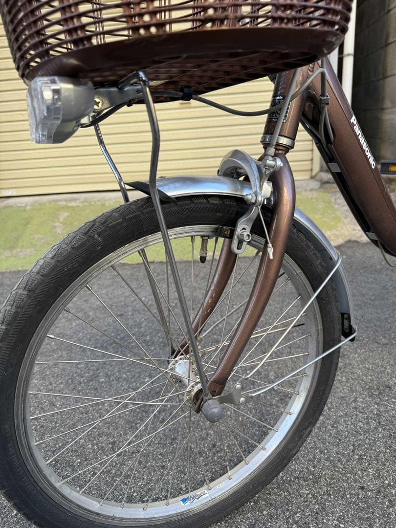 電動アシスト自転車 ブラウン 前カゴ付き
