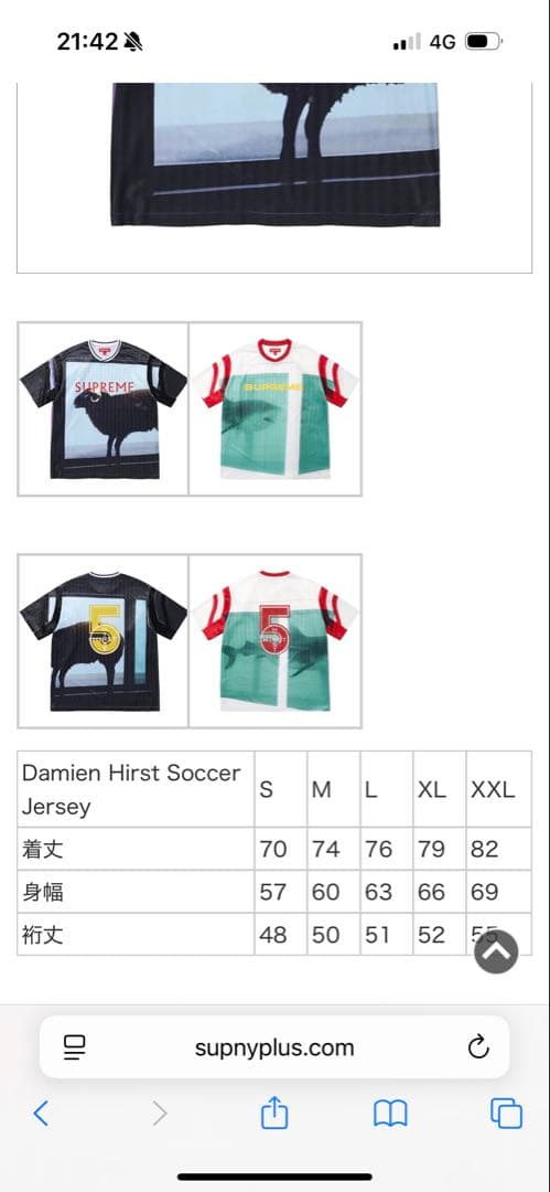 【最安値】Supreme Damien Hirst Soccer Jersey