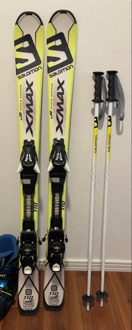 SALOMON スキー 110cm ネオンイエロー ブーツセット サロモン