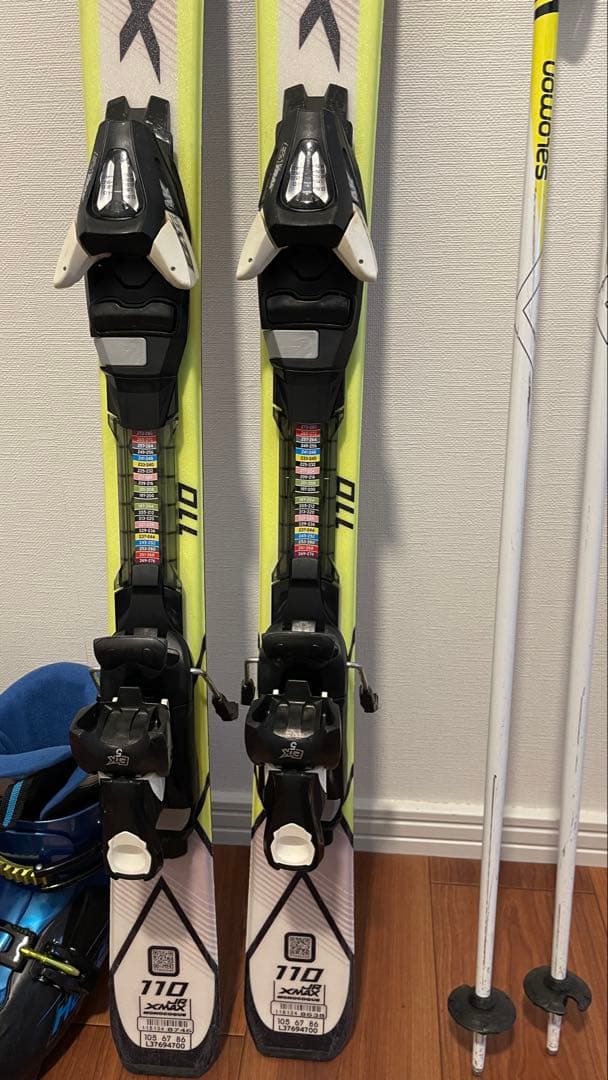 SALOMON スキー 110cm ネオンイエロー ブーツセット サロモン