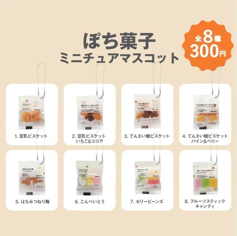 無印良品 ぽち菓子ミニチュアマスコット 全8種類 コンプ ガチャ ⑳