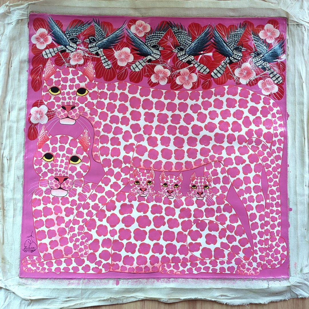 『 Pink Leopard family 』by Zuberi 60*60cm