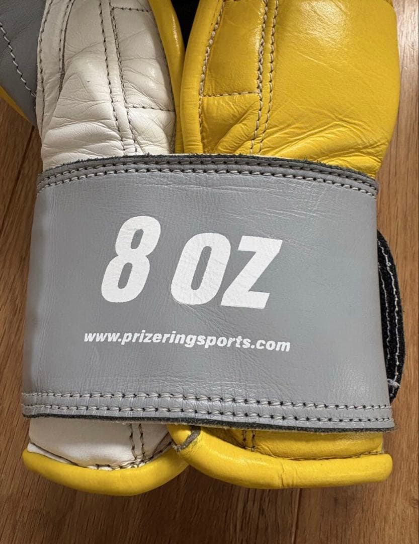 ボクシング PRIZE RING boxing gloves Grey/Yellow 8oz