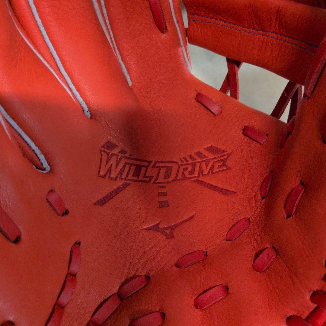 ミズノ:野球グローブ:少年軟式:左投げ:ジュニアサイズM :オレンジ色