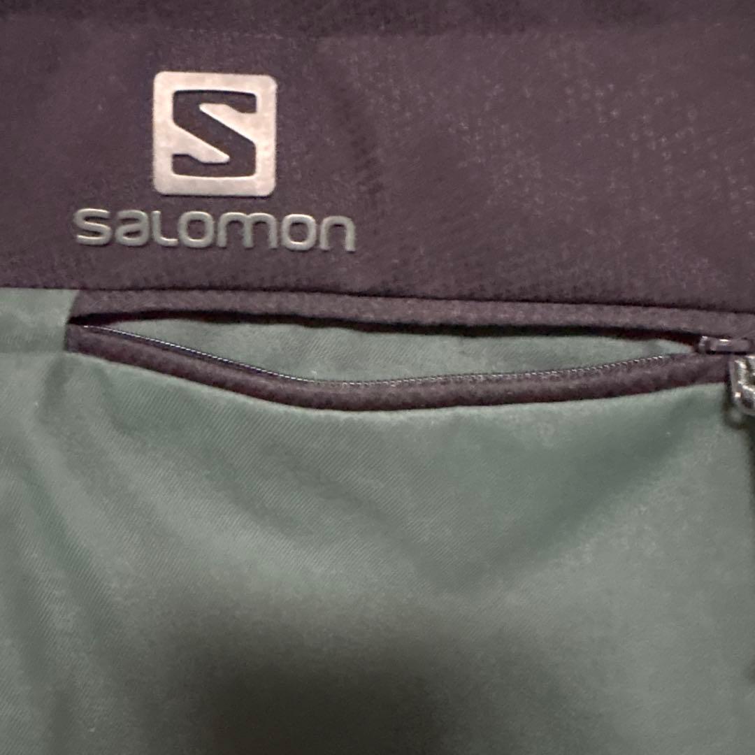 最終Salomon スキーウェアフード付きアウター ダークグリーンM