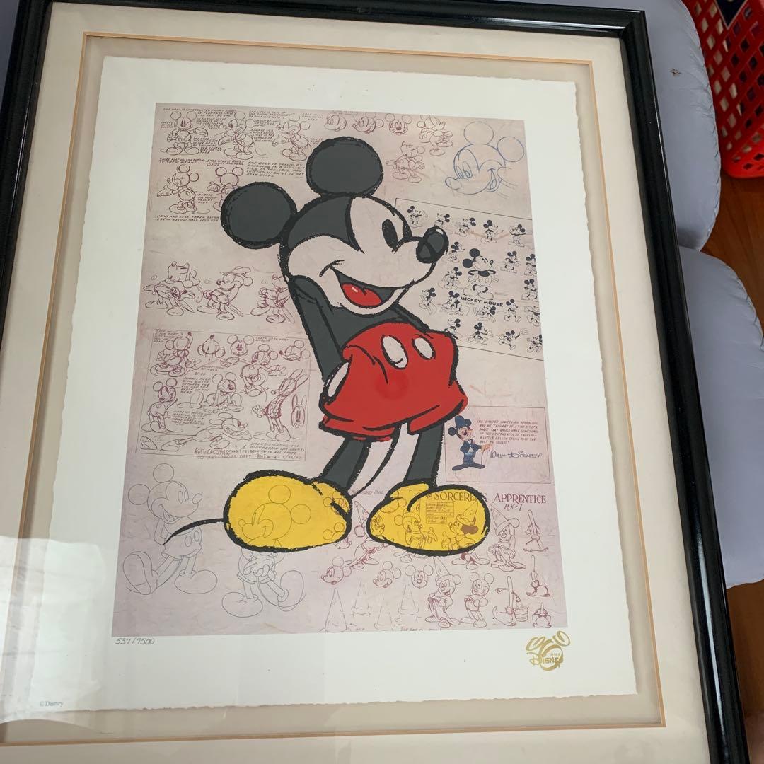 ミッキーマウス　生誕70周年記念アートフレーム　シリアルナンバー入り