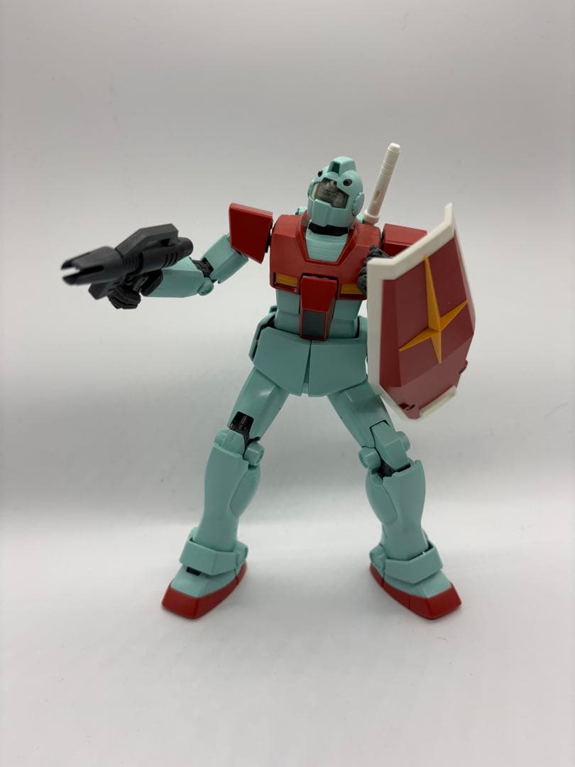 【斉の】ガンプラ完成品　MG 1stシリーズ5体セット+アクションベース