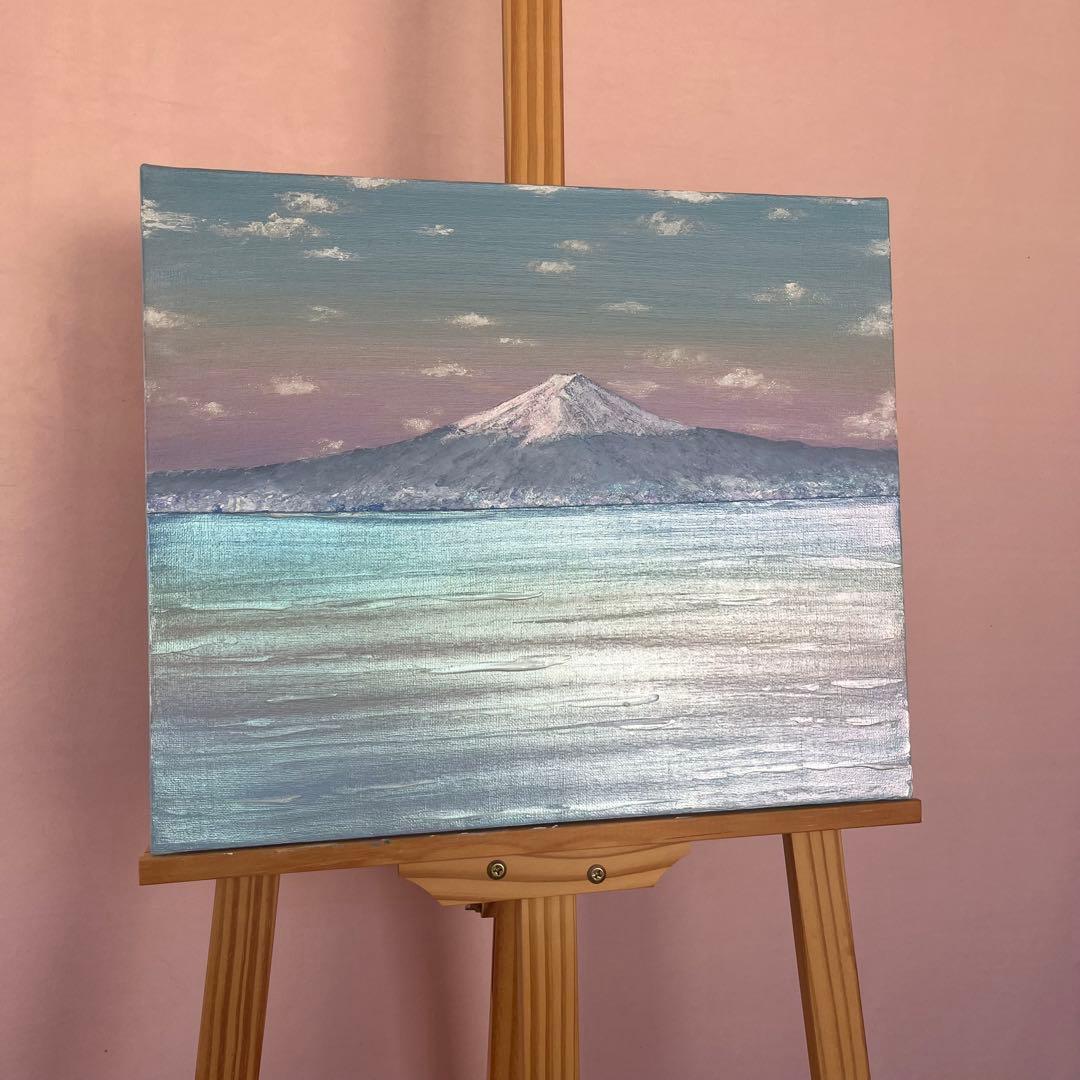 富士山　富士山の絵画 mt.fuji 風景画 ホログラム パール アート 絵