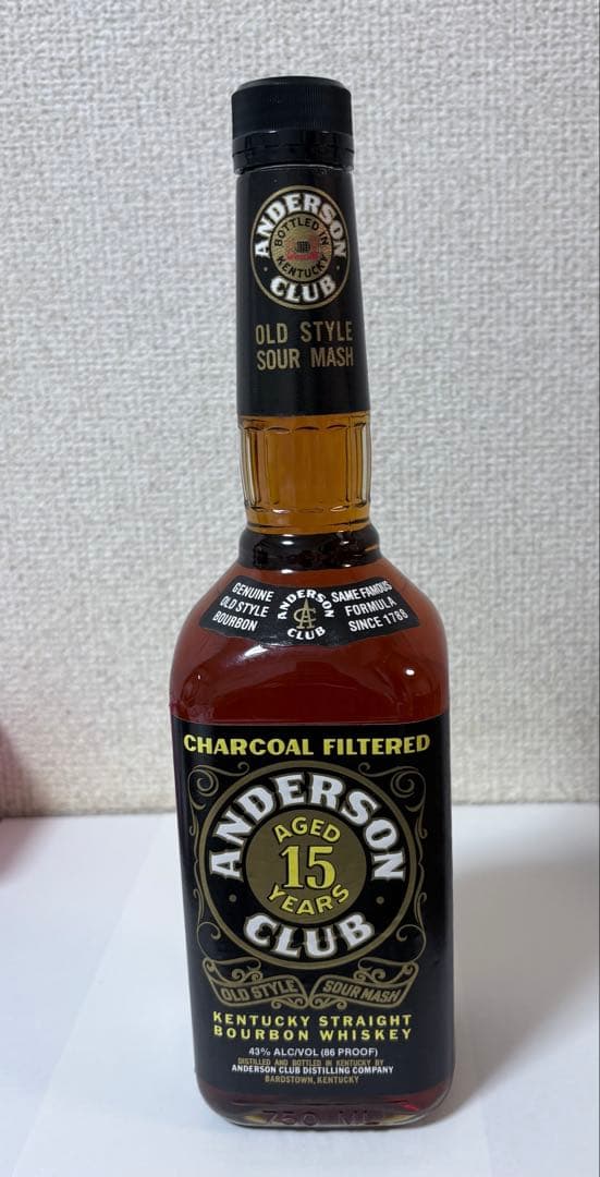 アンダーソンクラブ　１５年　バーボンウイスキー バーボン　750ml 箱付き