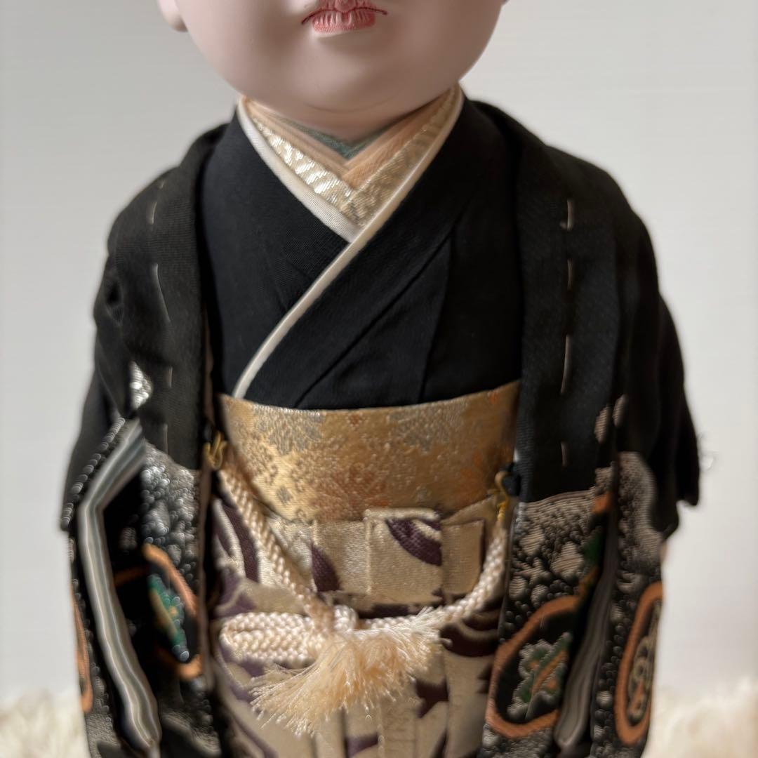 極美品 古い市松人形 45cm 箱入り 元箱 男の子