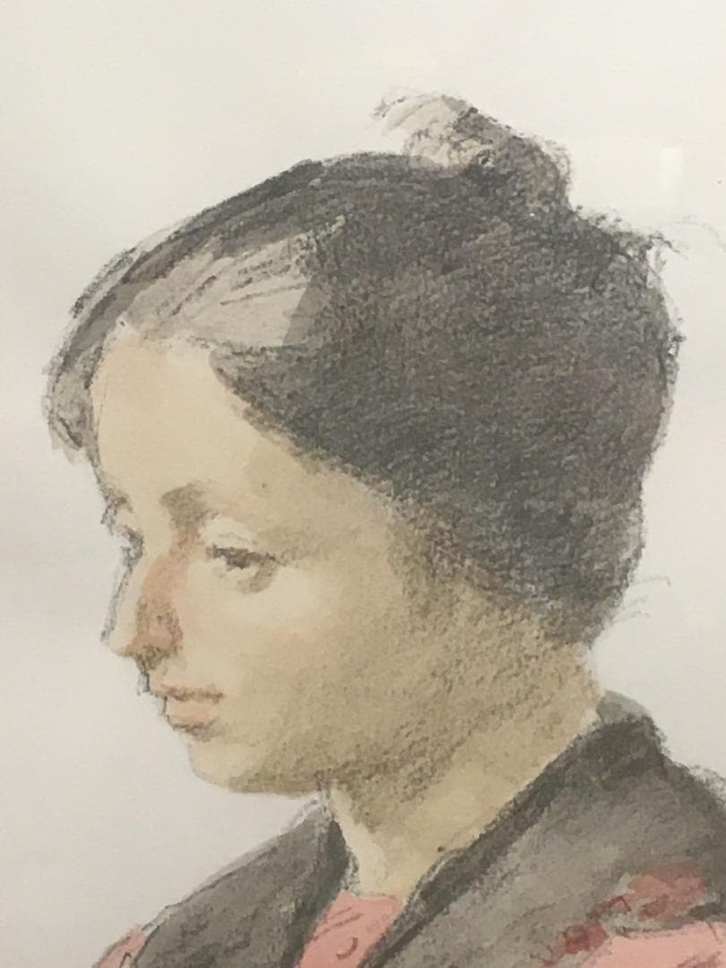 小磯良平　女性像　R.Koiso　　美術品　絵画　人物画