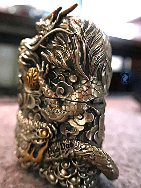 ジッポ ZIPPO ライター 竜 龍 ドラゴン 両面 如意宝珠 付 高級木箱付