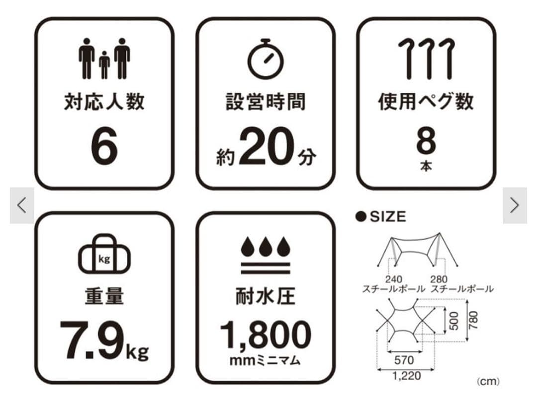 【新品】スノーピーク　アメニティタープヘキサLセット