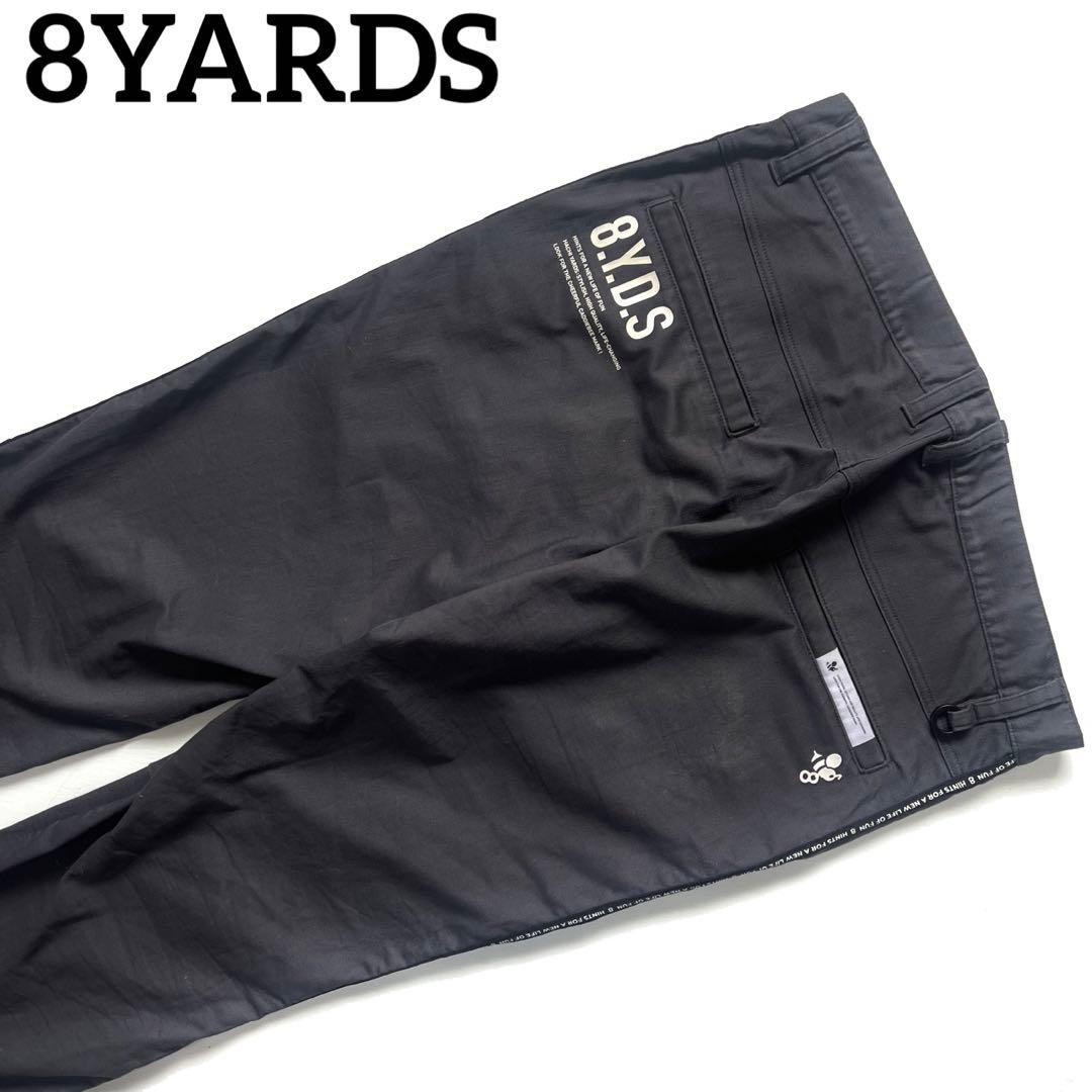 8YARDS ハチヤーズ　メンズ　ゴルフパンツ　オールシーズン用　L ロゴ　黒