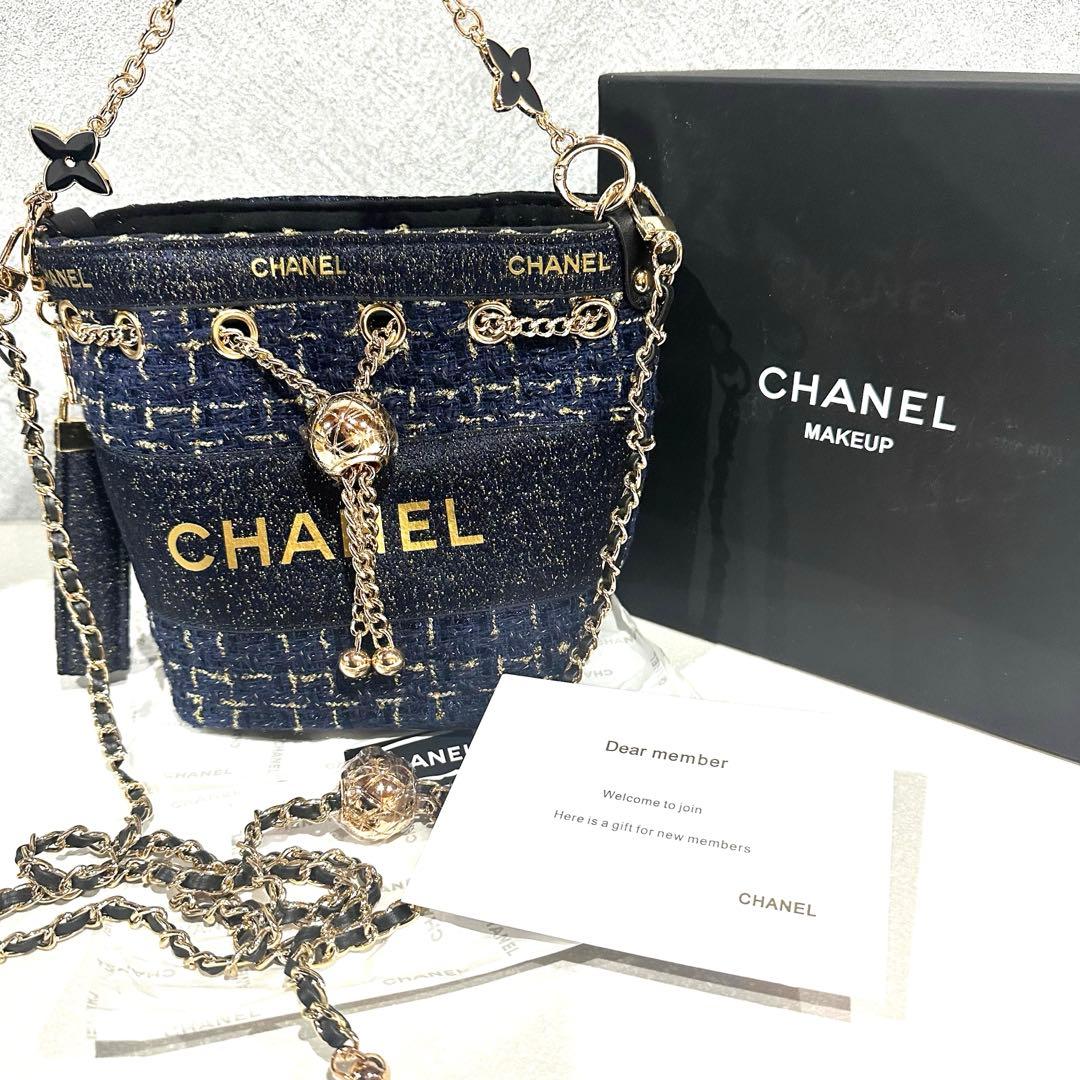 【非売品】希少 CHANELシャネル ノベルティ ブラックツイードバケットバッグ