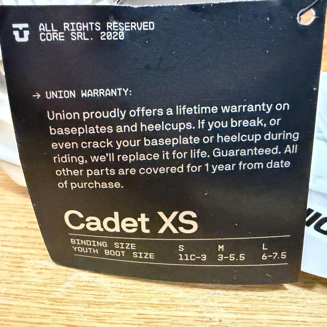 未使用タグ付き　UNION ユニオン　スノーボード　バイン　CADET XS