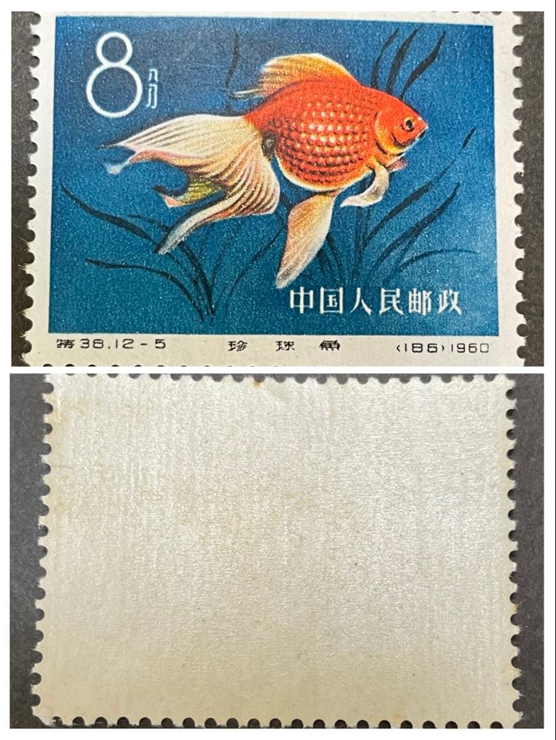 【未使用】中国切手　特38 金魚　12種完