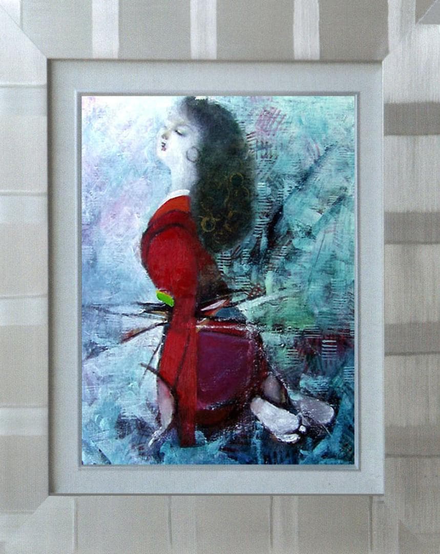 油絵 菅家令子 絵 絵画 インテリア F6-031201 人物 女性