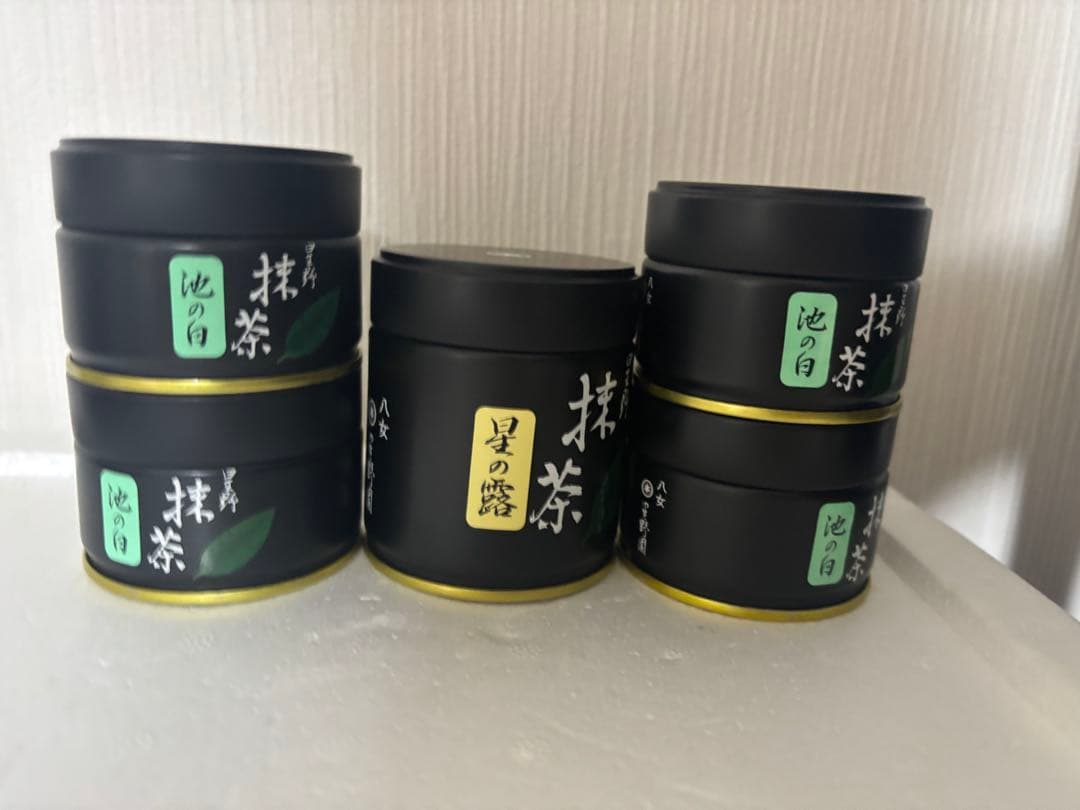 星野製茶園 高品質抹茶 5缶セット 池の白20g 4缶 星の露40g 1缶