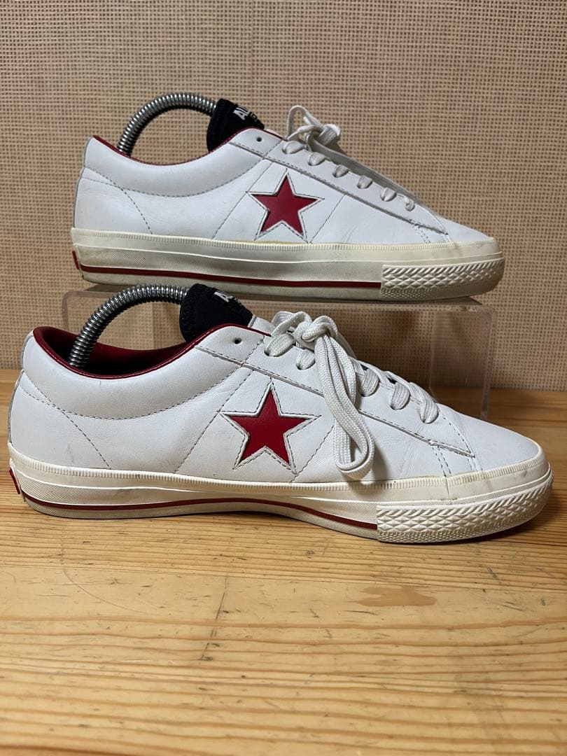 a432/コンバース ワンスター GF レザーWHITE/RED/25.5㎝