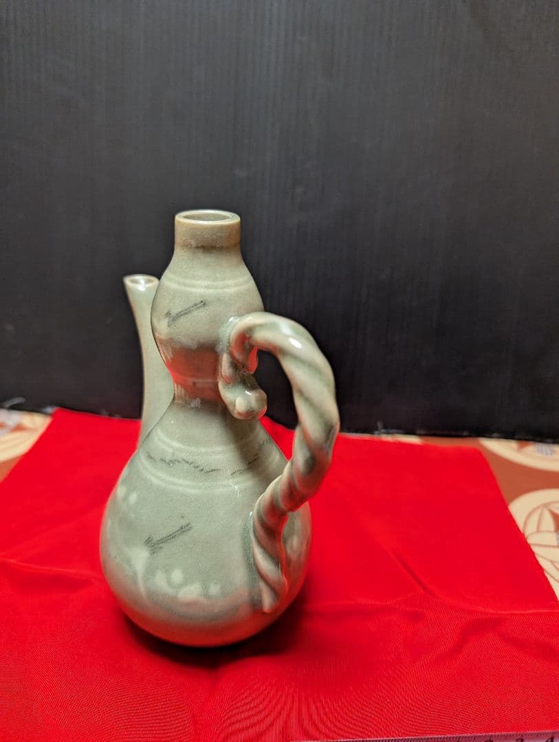 時代物青磁 陶器 水注 20cm