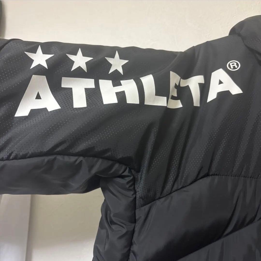 ATHLETA フード付き ブラックダウンコート
