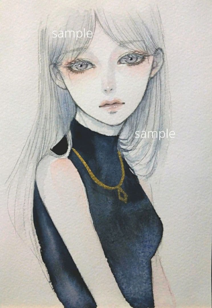 専用　絵画　水彩画　手描きイラスト　女性　美人画