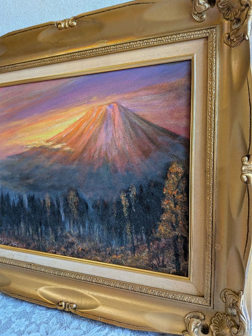 赤富士山 油絵